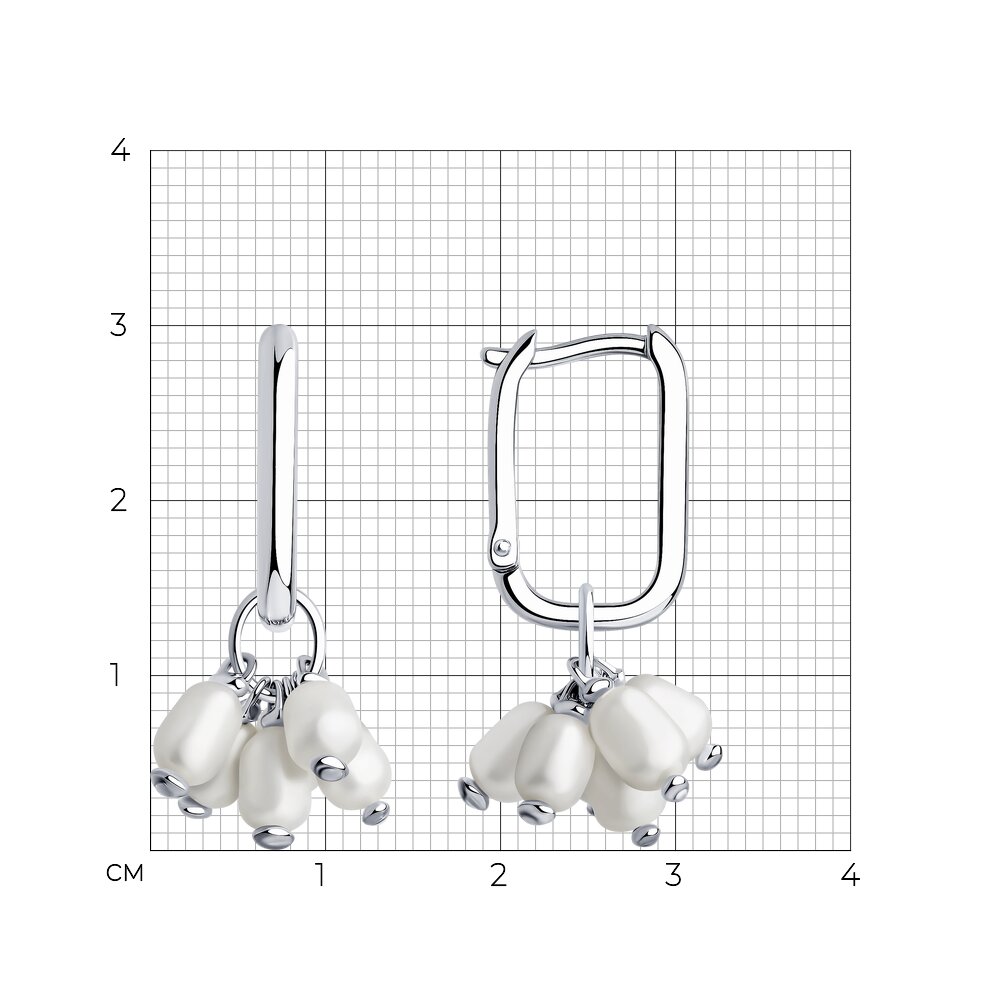 Серебряные серьги-трансформеры SOKOLOV с жемчугом: Серебро 925° пробы ...